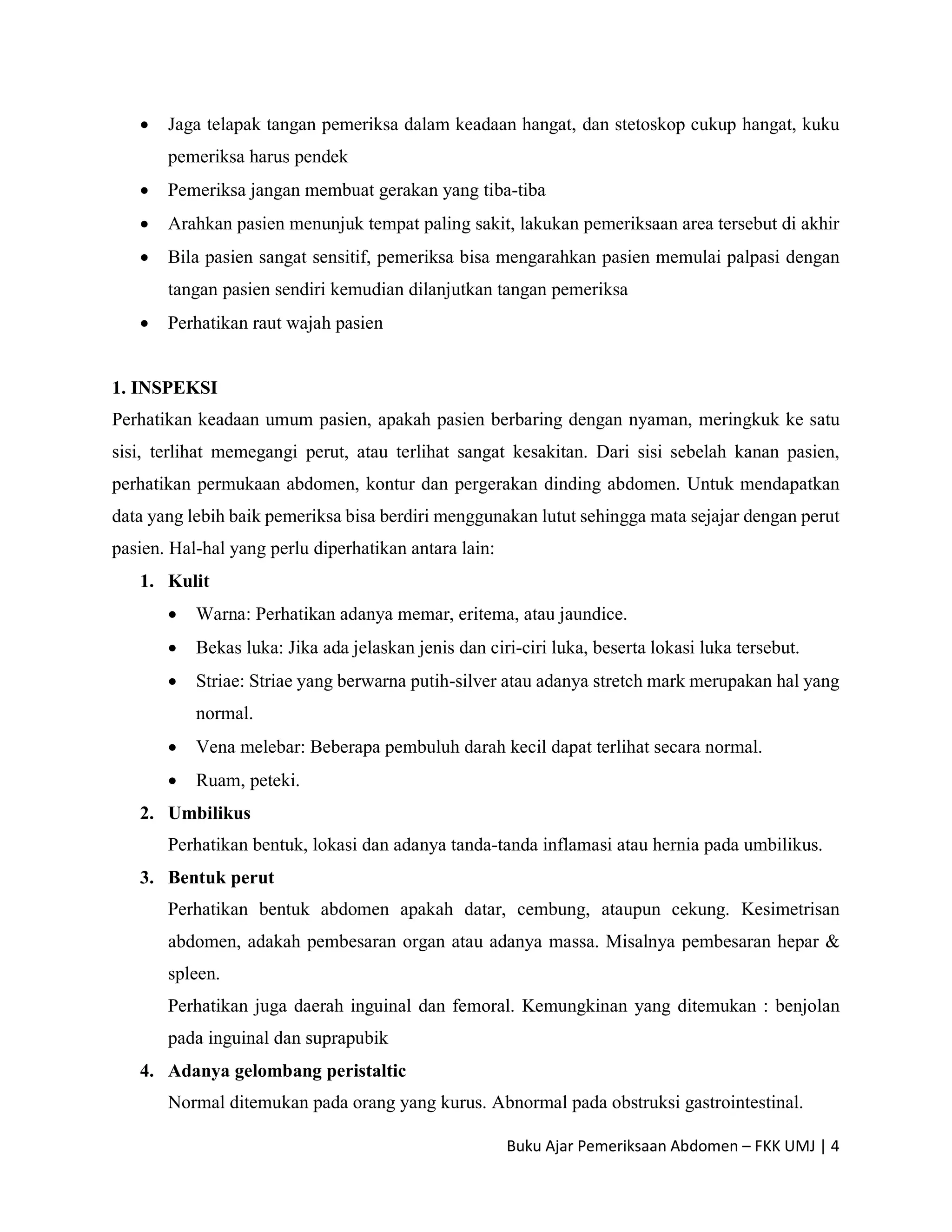 pemeriksaan fisik abdomen keterampilan fisk dasar | PDF