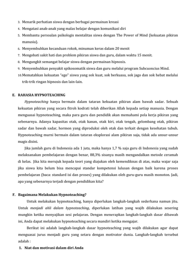 Buku ajar hypnoteaching 2013 revisi | PDF