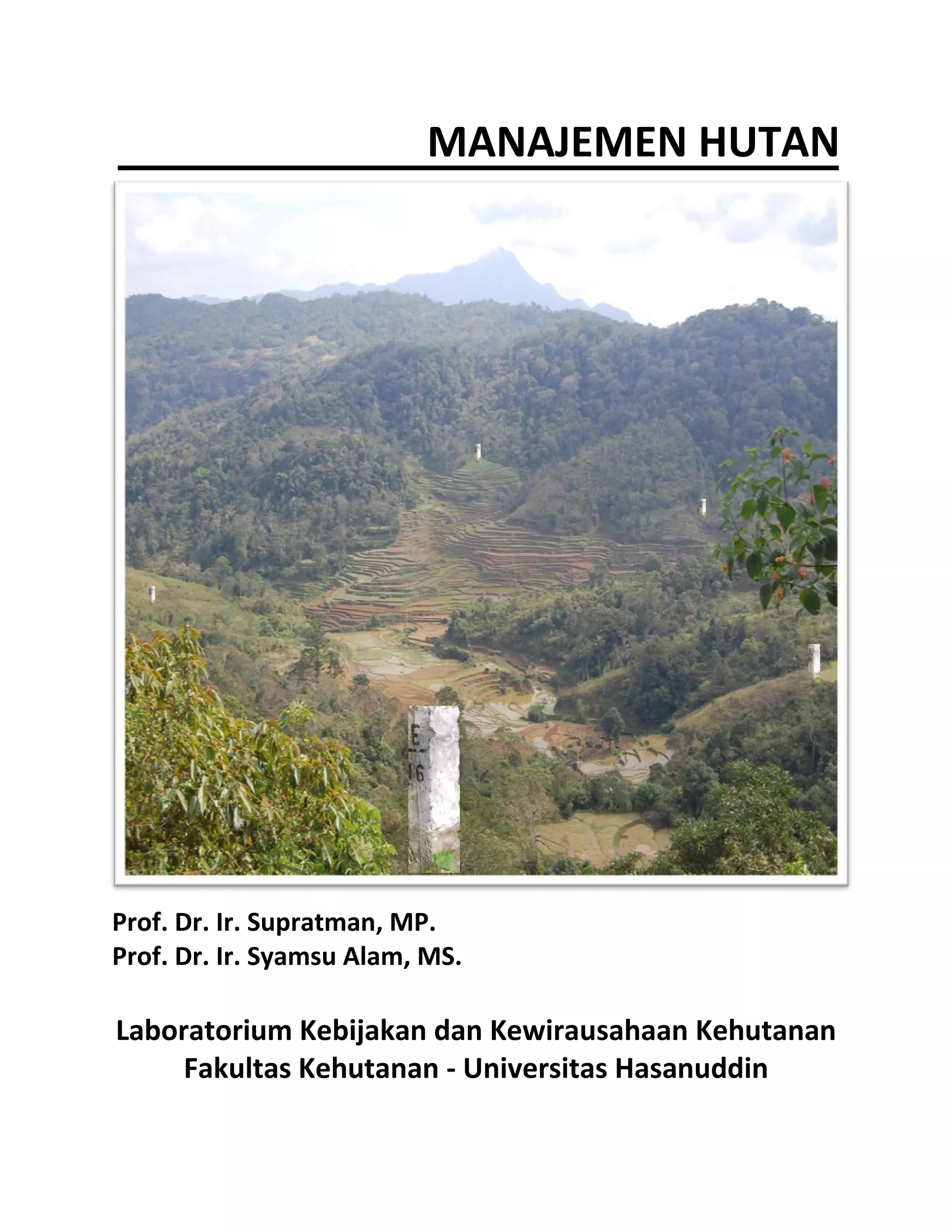 BUKU AJAR MANAJEMEN HUTAN 2009 | PDF