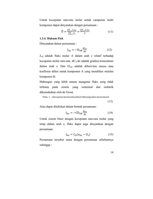 Transfer Massa dan Panas Teknik Kimia Industri | PDF
