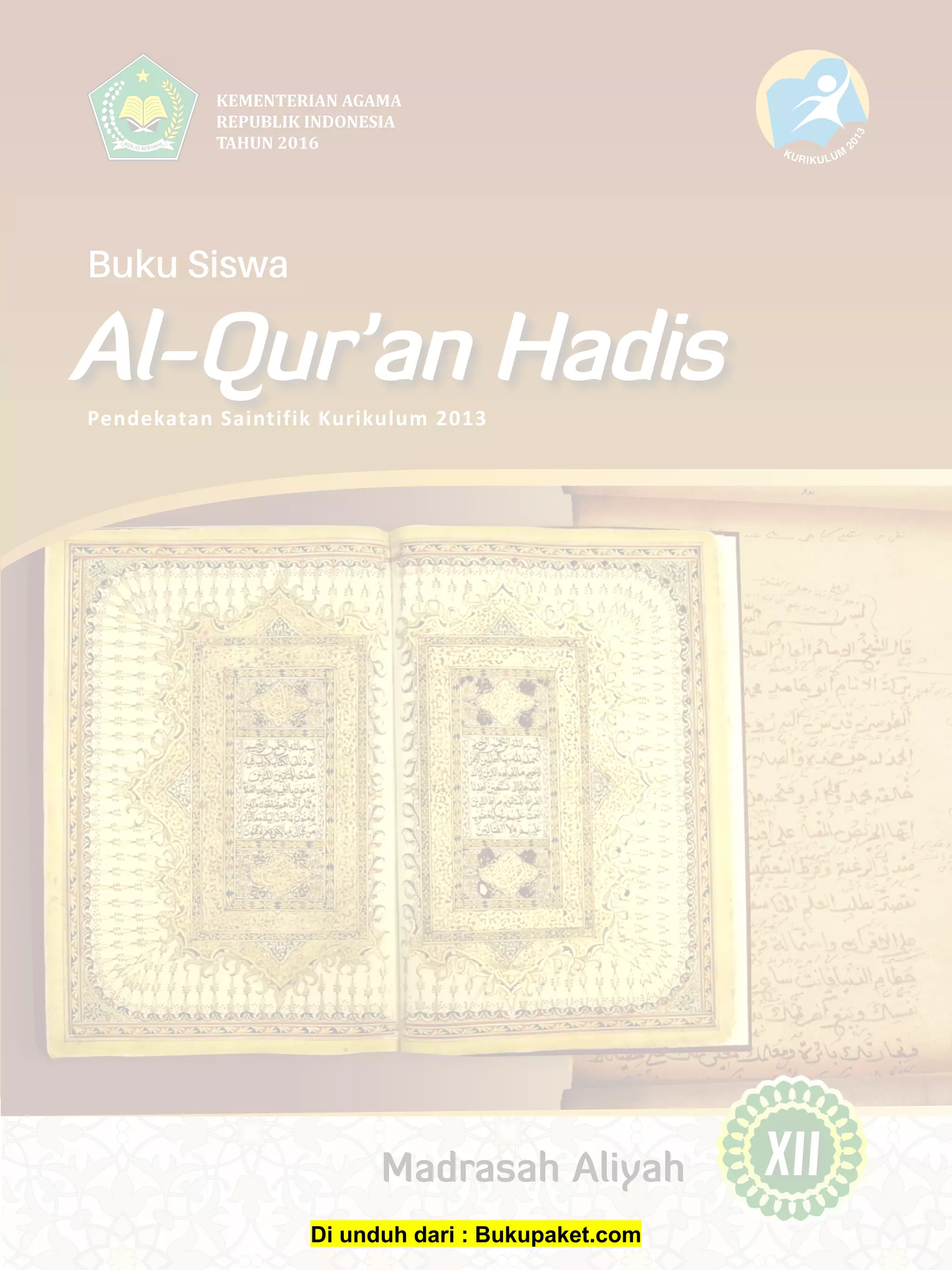 Buku al qur'an hadis kelas 12-terkunci | PDF