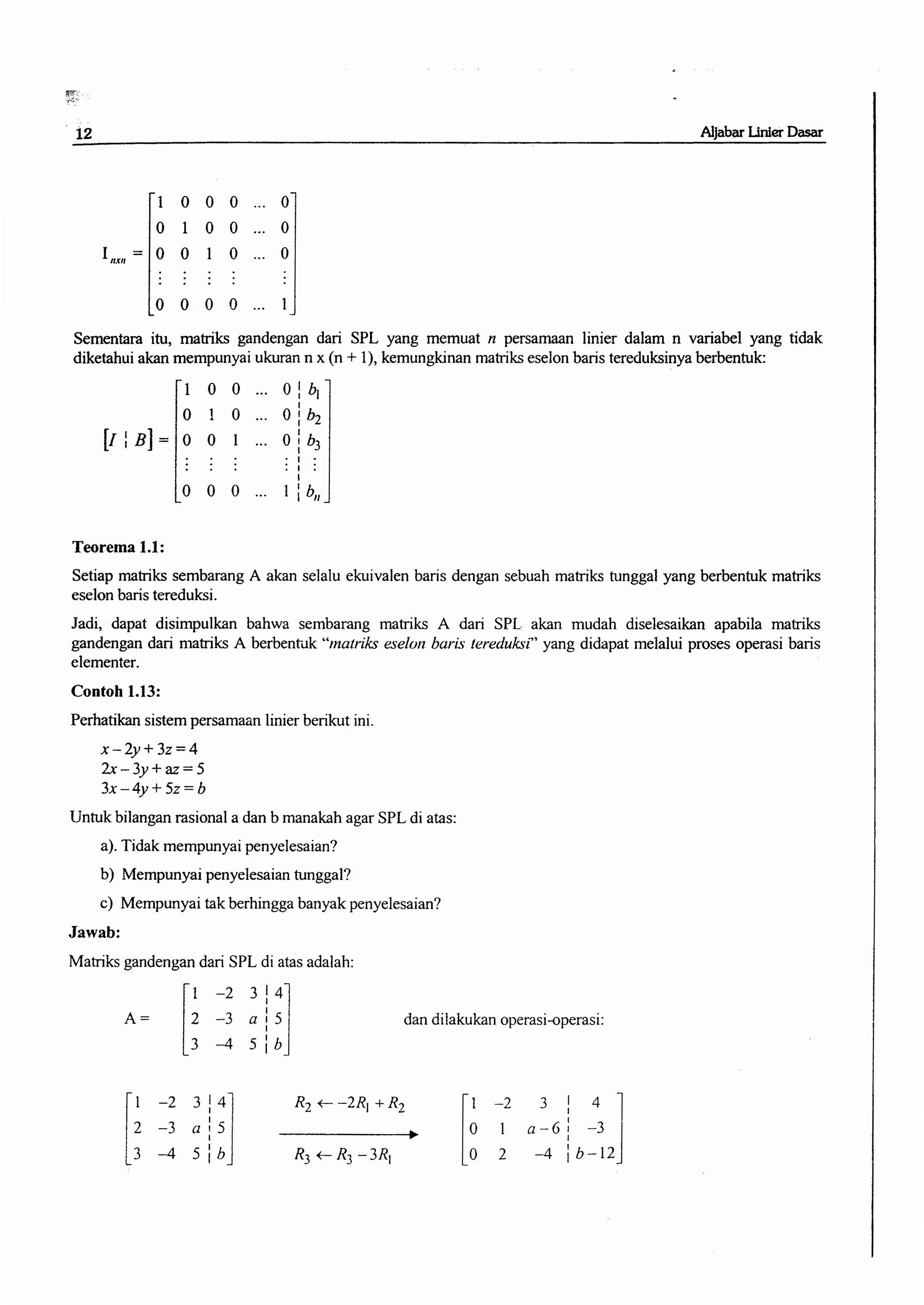 Buku aljabar linear dasar | PDF