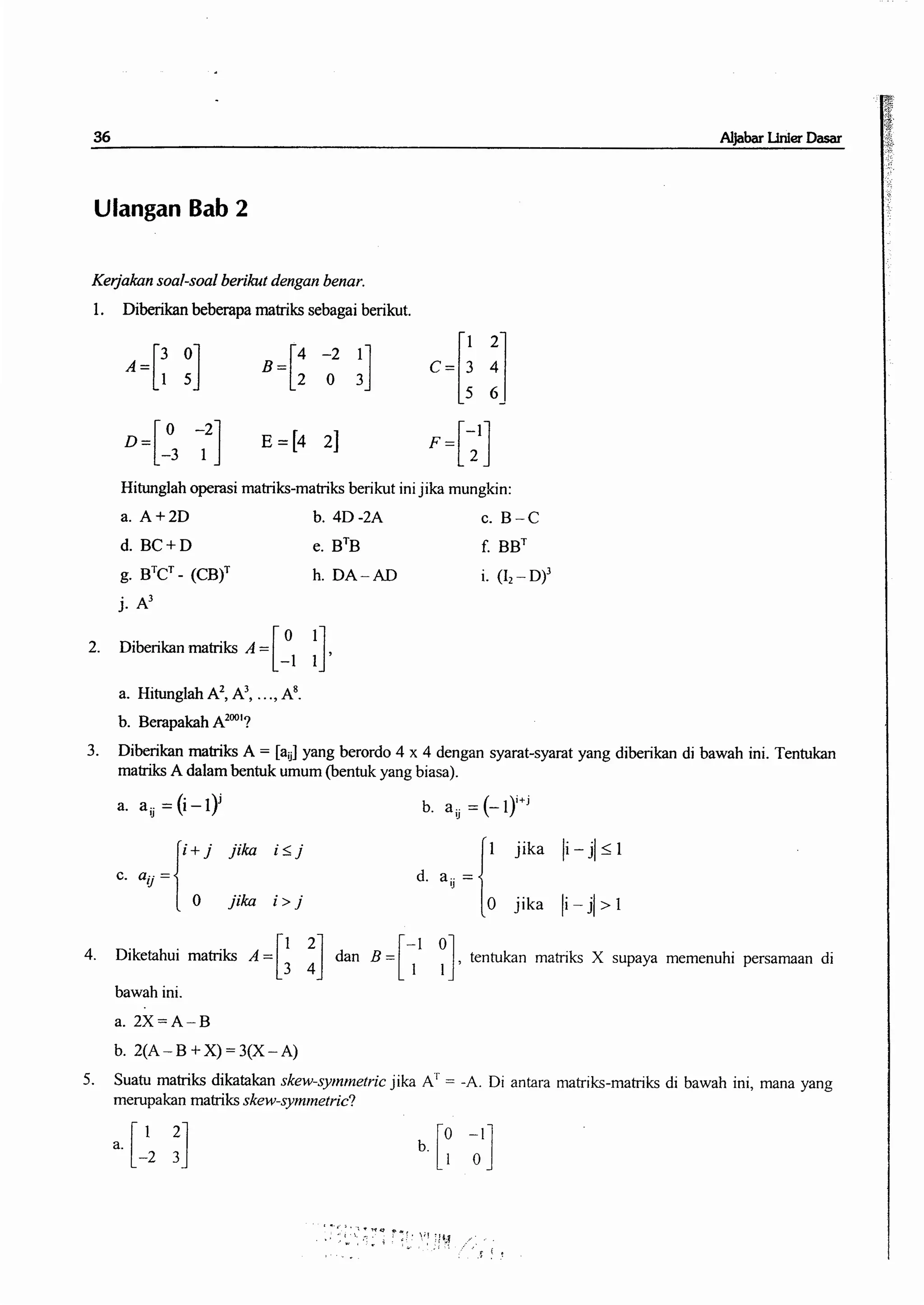 Buku aljabar linear dasar | PDF