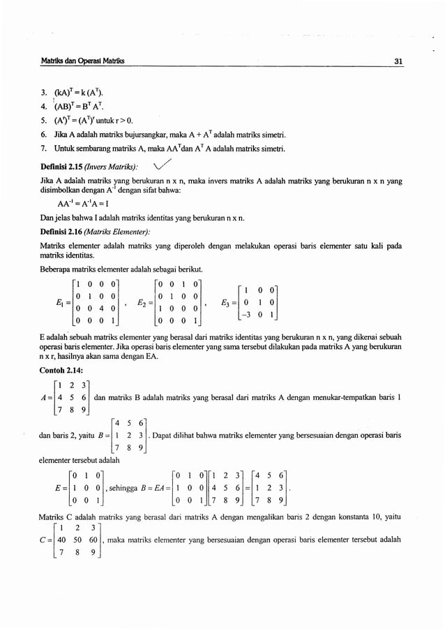 Buku aljabar linear dasar | PDF