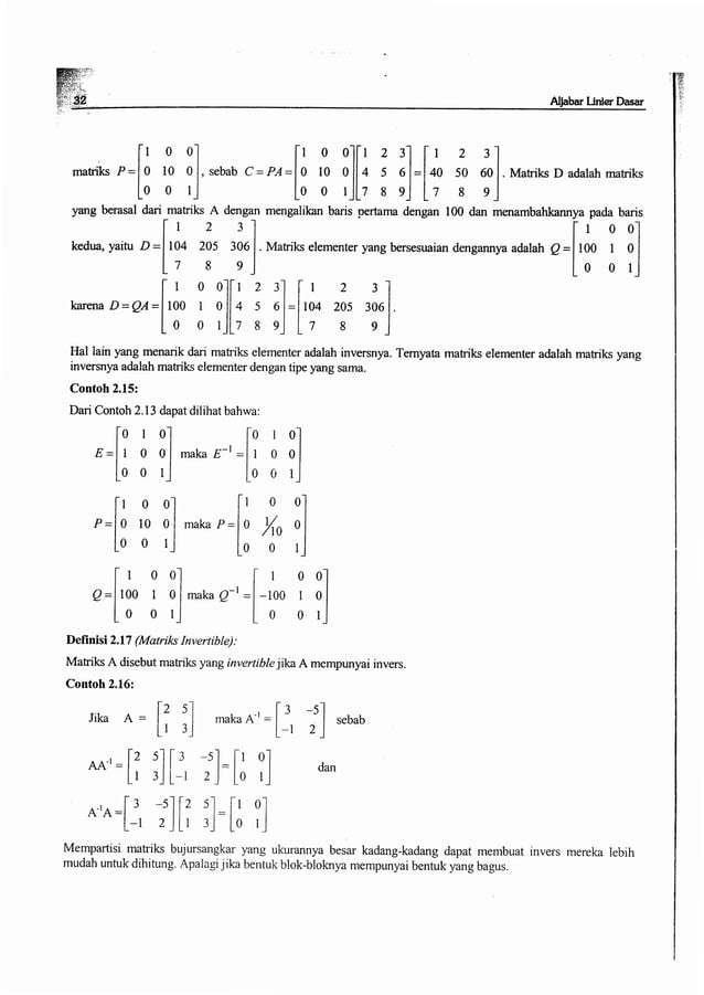 Buku aljabar linear dasar | PDF