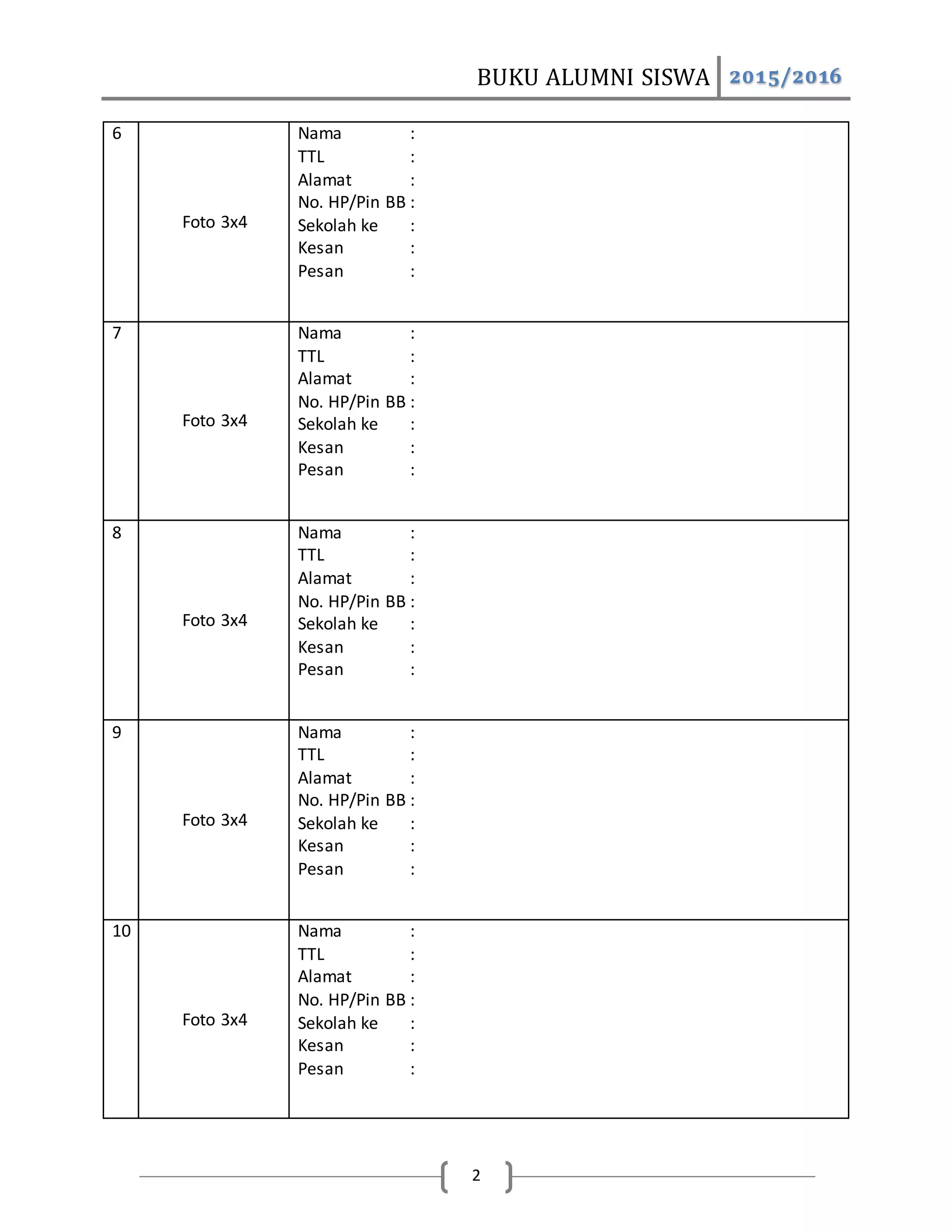 Buku Alumni Siswa Ke | DOCX