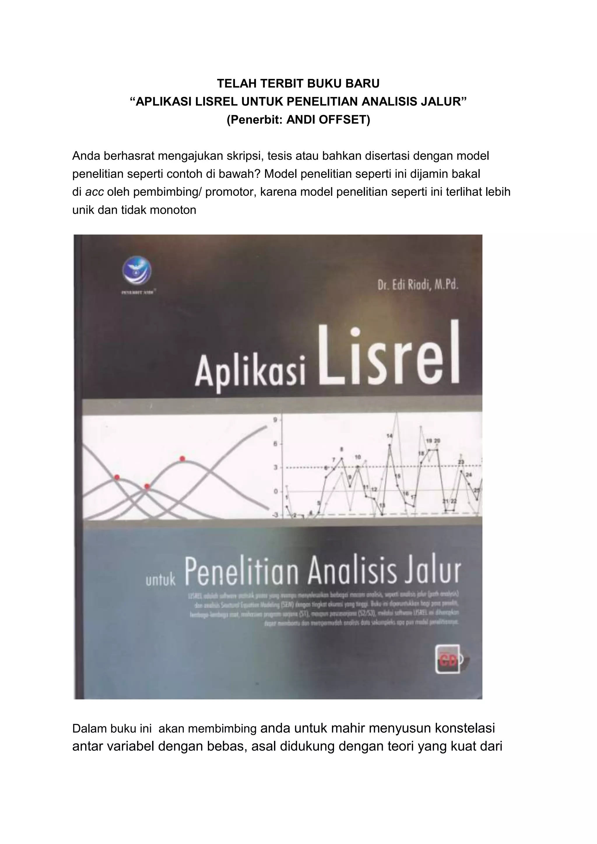 Buku Aplikasi Lisrel untuk Penelitian Analisis Jalur | DOCX