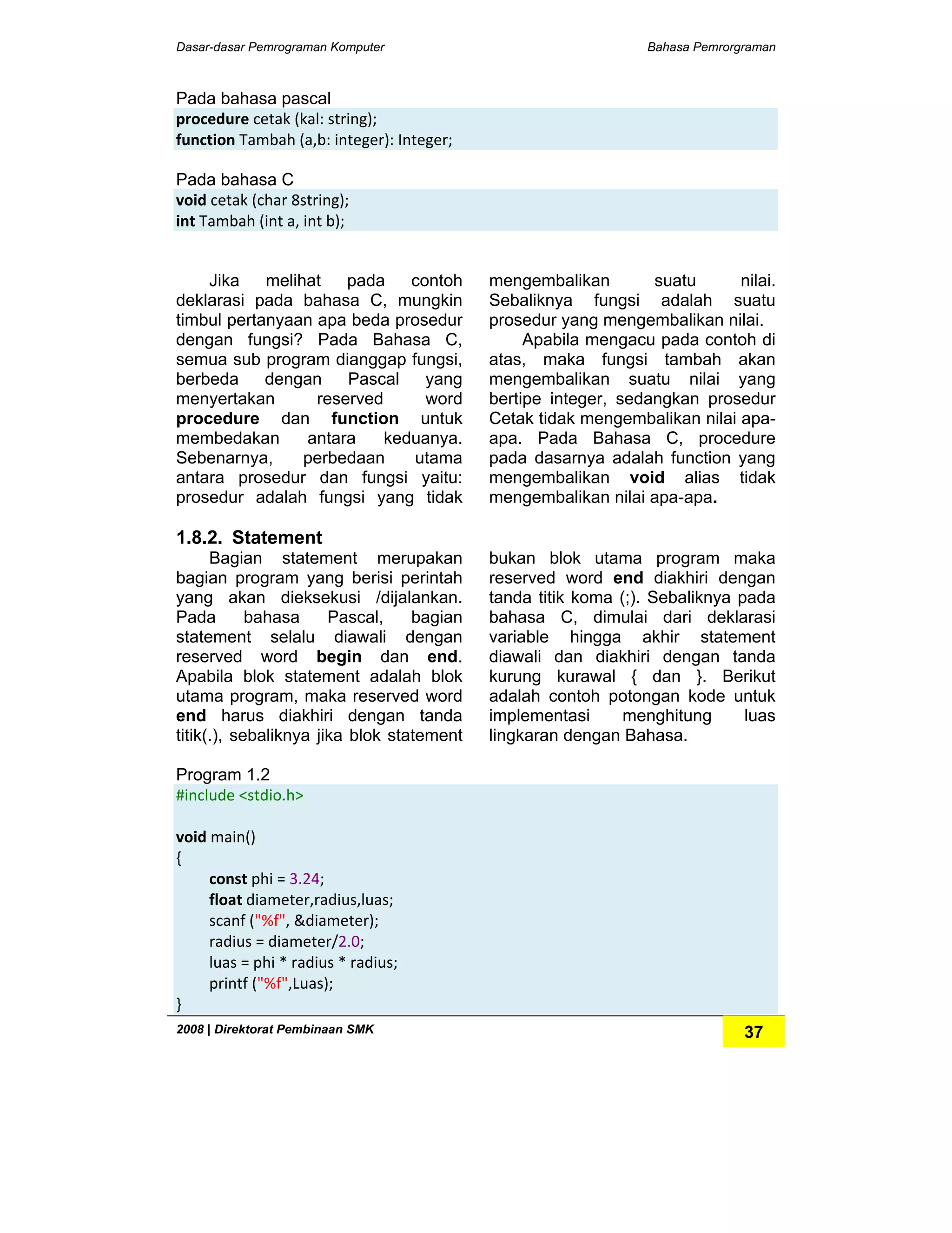 Buku bahasa pemrograman lengkap | PDF