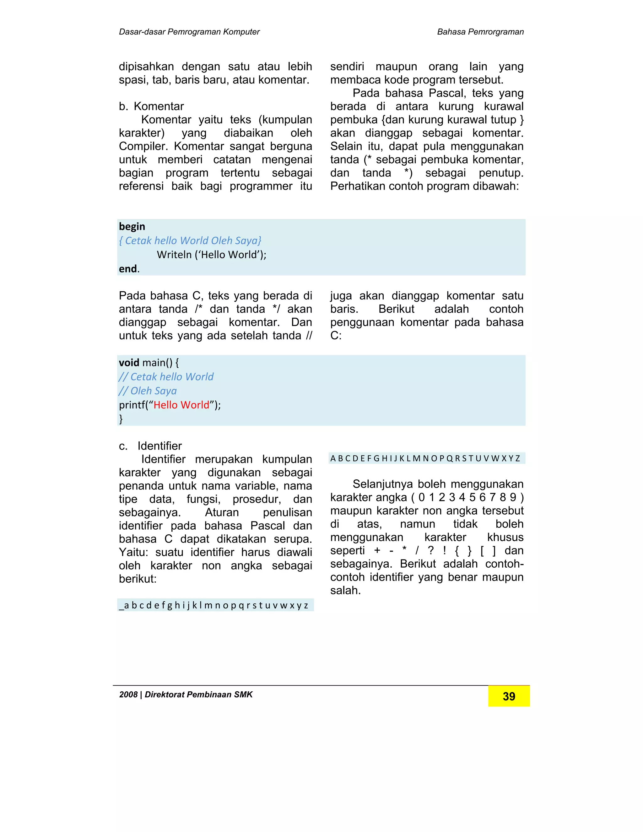 Buku bahasa pemrograman lengkap | PDF