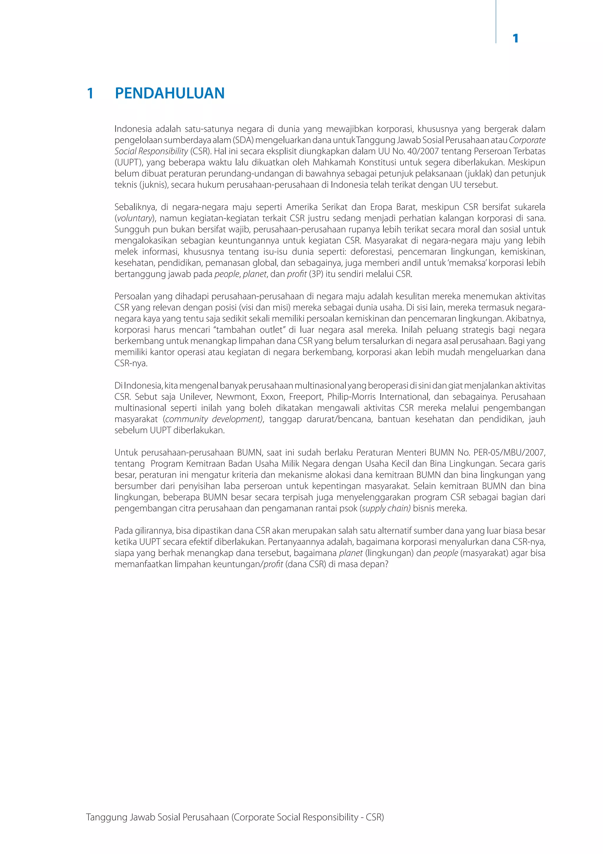 Tanggung Jawab Sosial Perusahaan (Corporate Social Responsibility -CSR ...