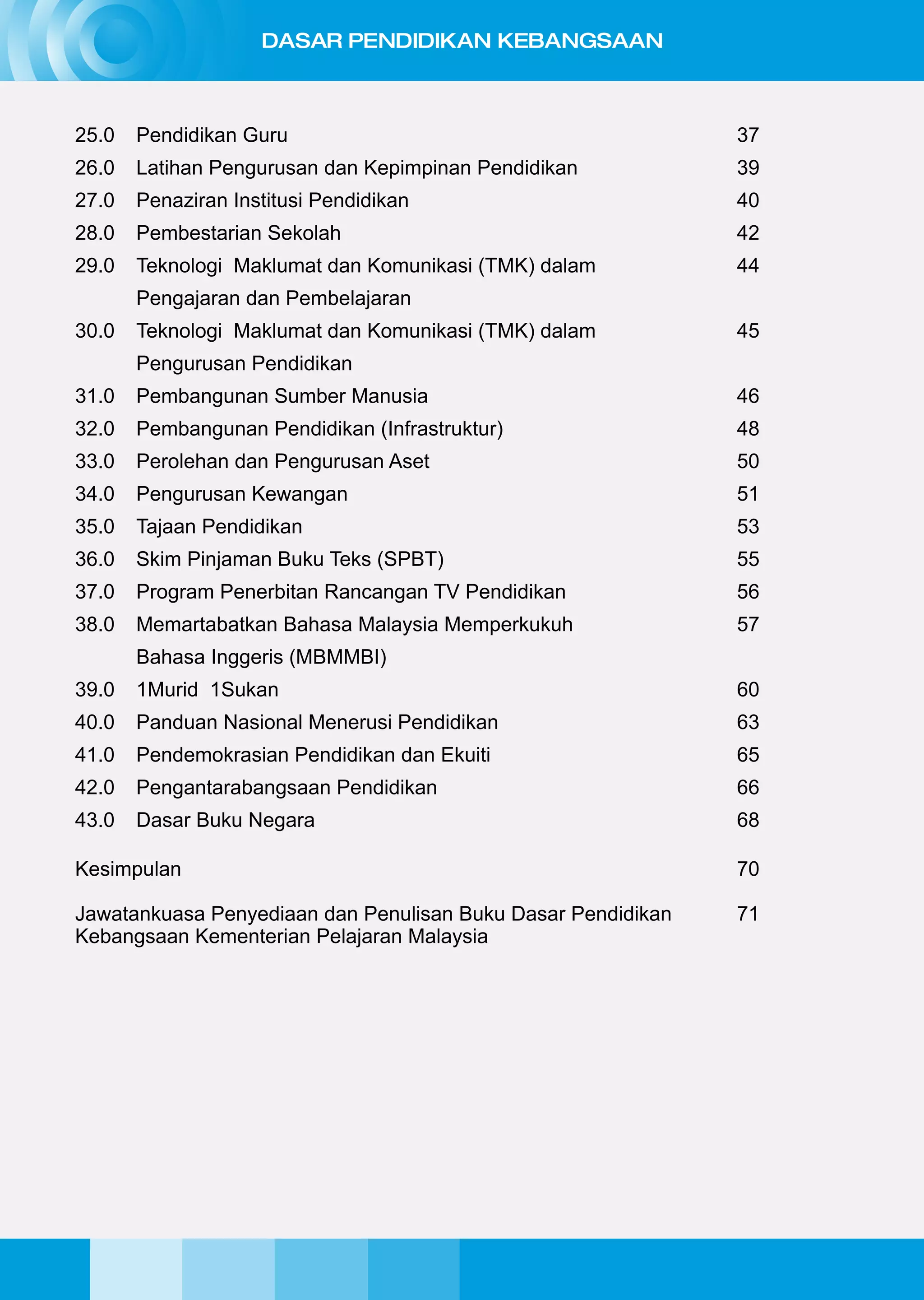 Dasar Pendidikan Kebangsaan | PDF