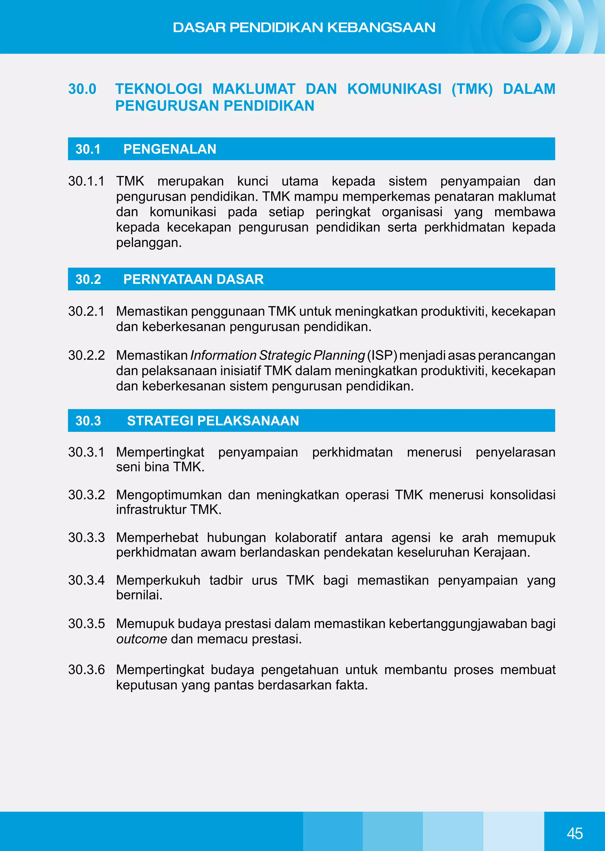 Dasar Pendidikan Kebangsaan | PDF