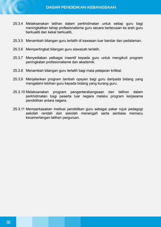 Dasar Pendidikan Kebangsaan | PDF