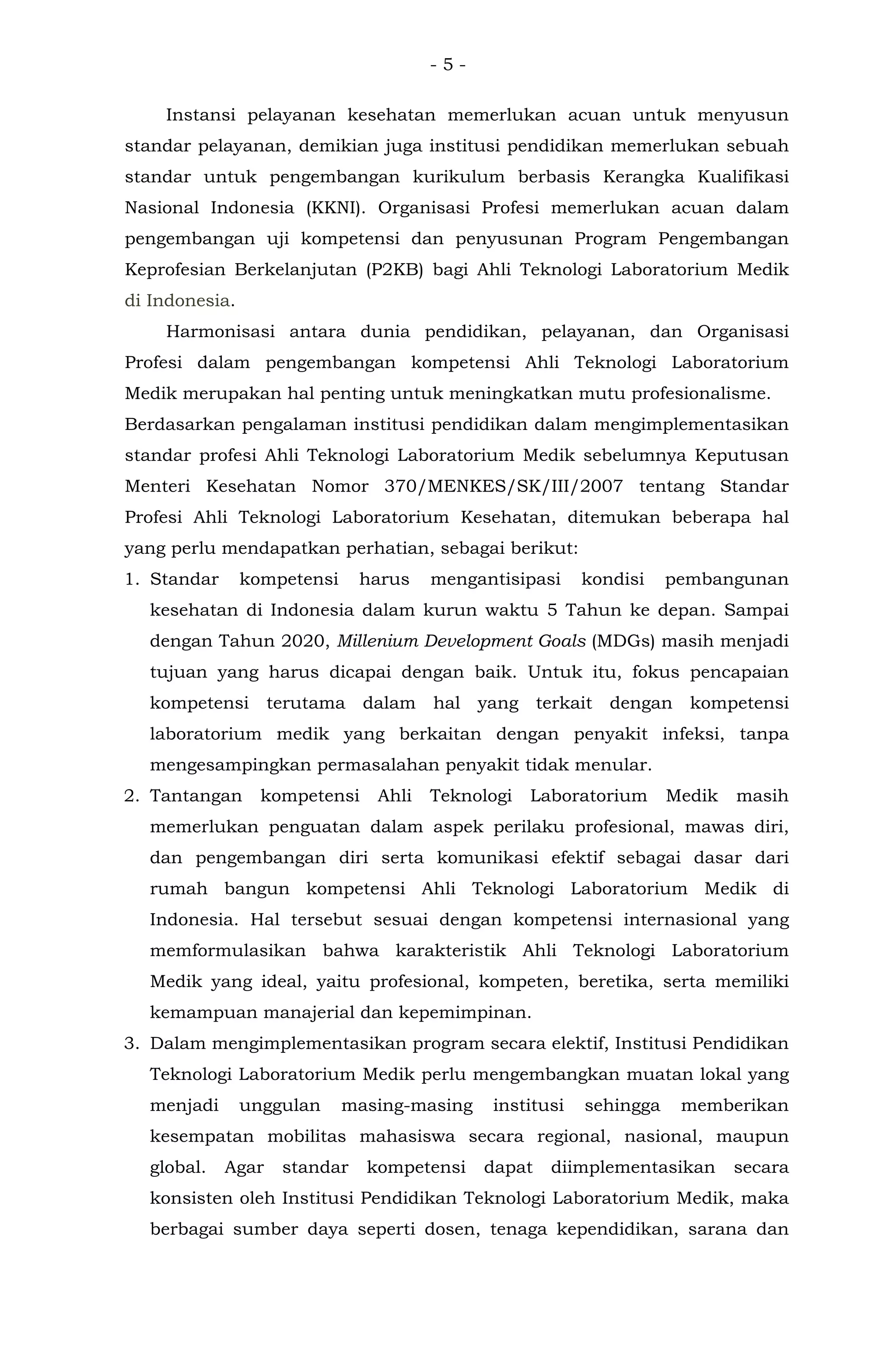 Standar Profesi Ahli Teknologi Laboratorium Medik | PDF