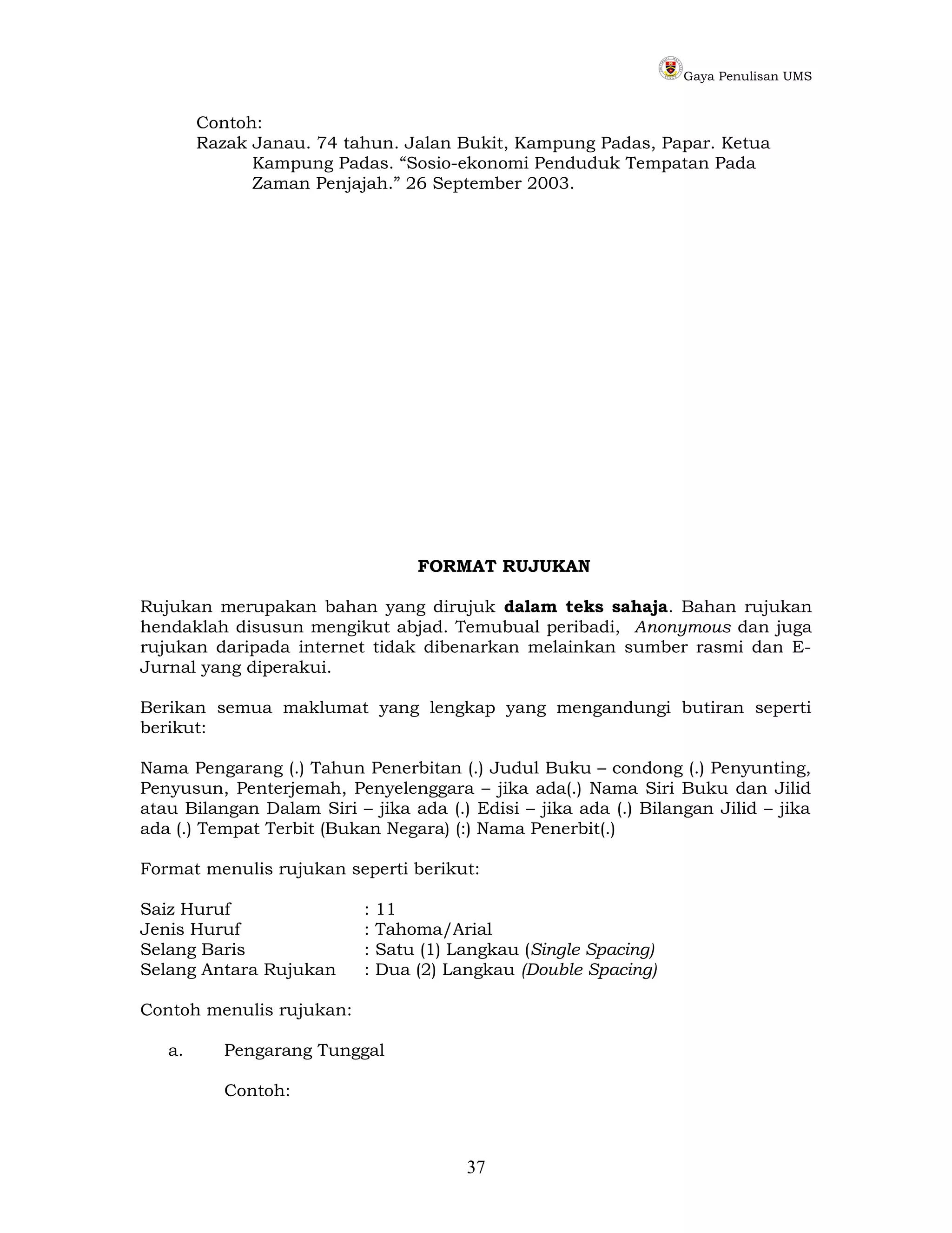 Buku gaya penulisan ums | DOC