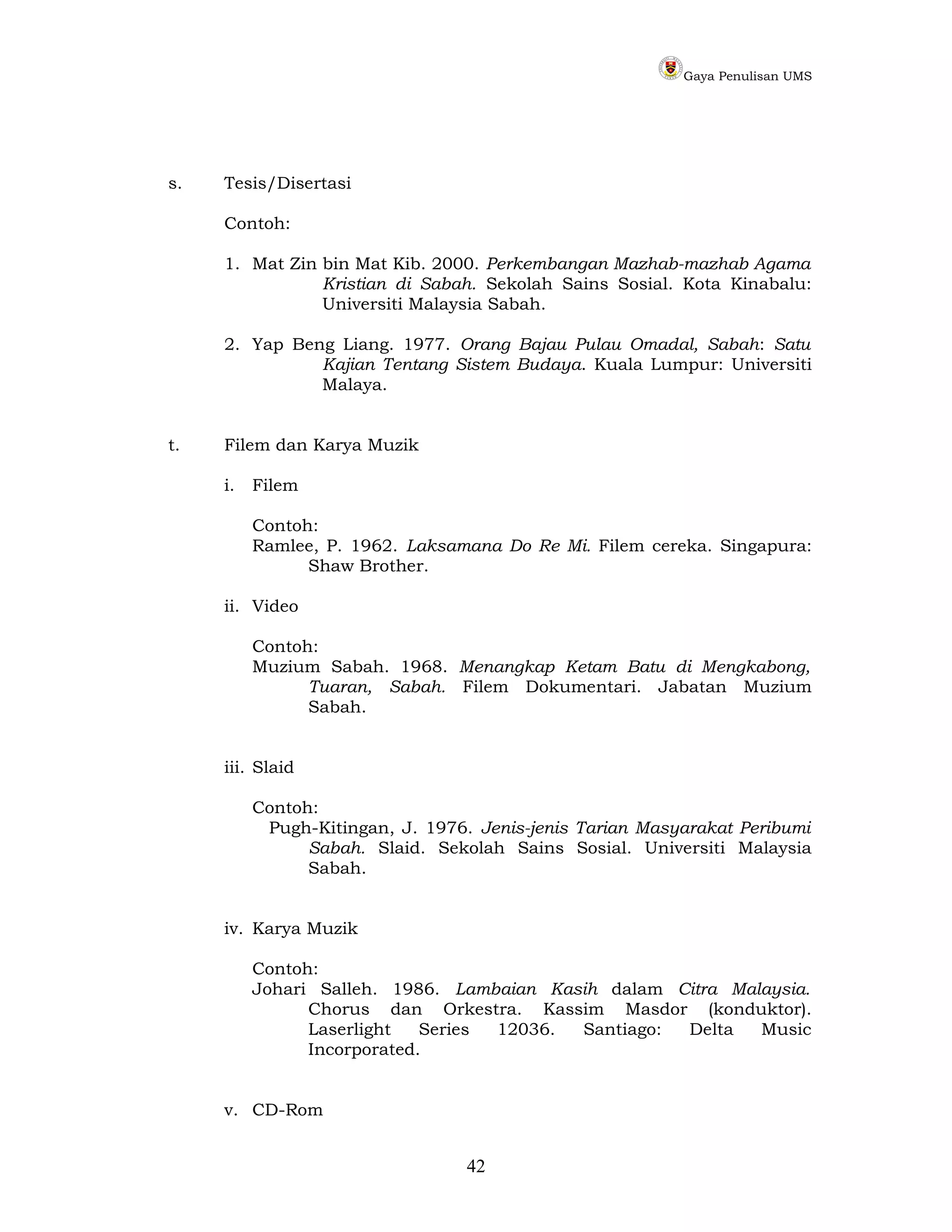 Buku gaya penulisan ums | DOC