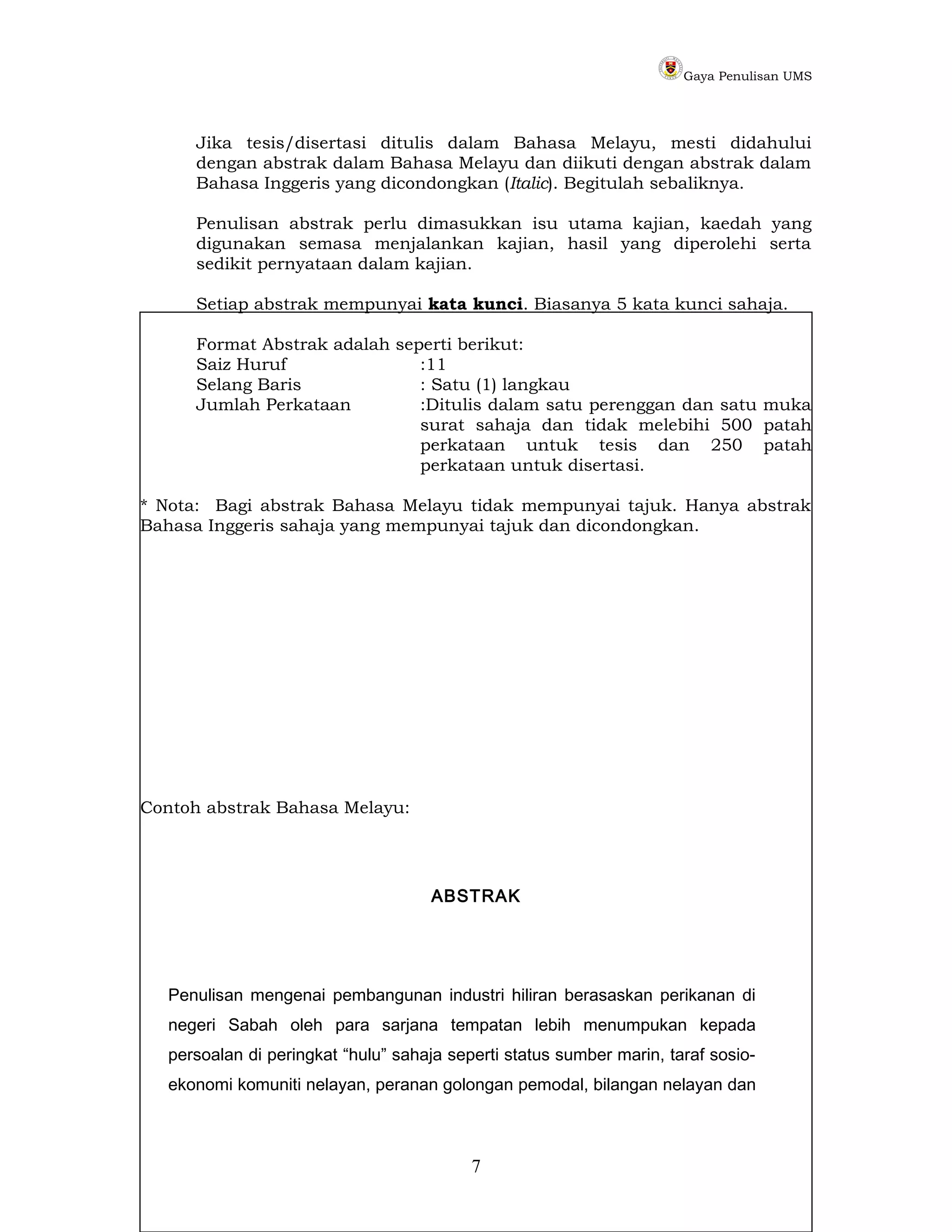 Buku gaya penulisan ums | DOC