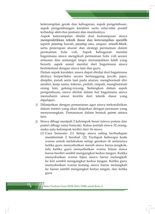 Buku Guru PJOK - bola voli.docx penjaskes | DOCX