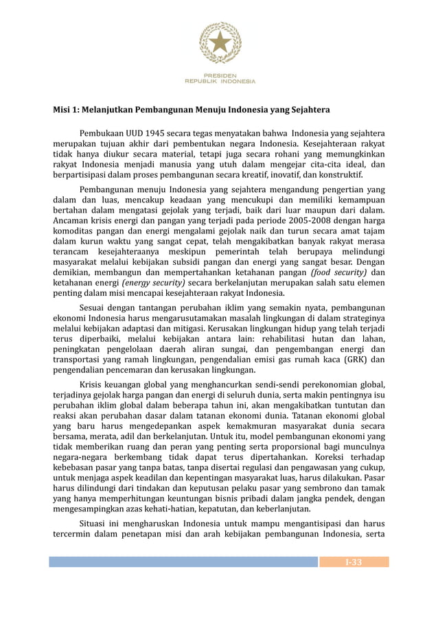 RPJMN II (2010-2014) Buku I | PDF