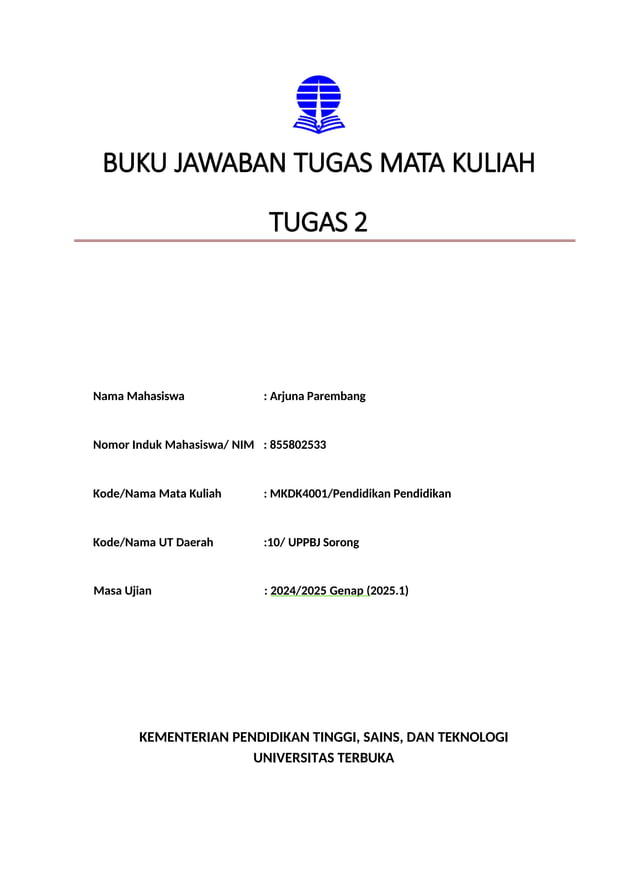 BUKU JAWABAN TUGAS MATA KULIAH TUGAS 2.docx