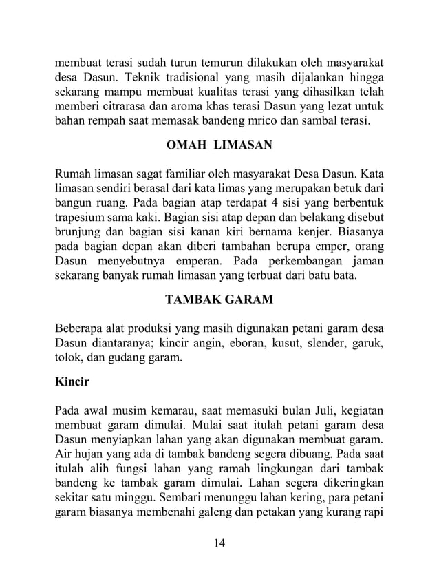 Buku Katalog Pameran Produk Miniatur Kebudayaan Desa Dasun | PDF