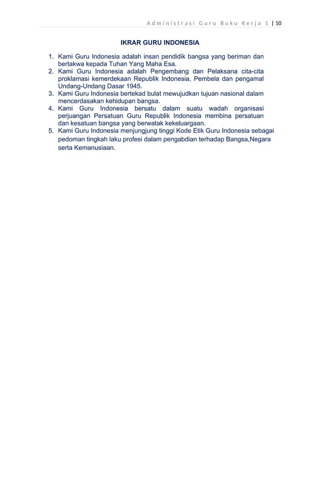 format Buku Kerja Guru pns Mts 1. doc word | PDF