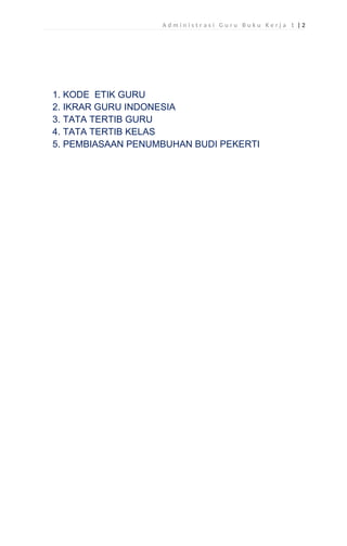 format Buku Kerja Guru pns Mts 1. doc word | DOC