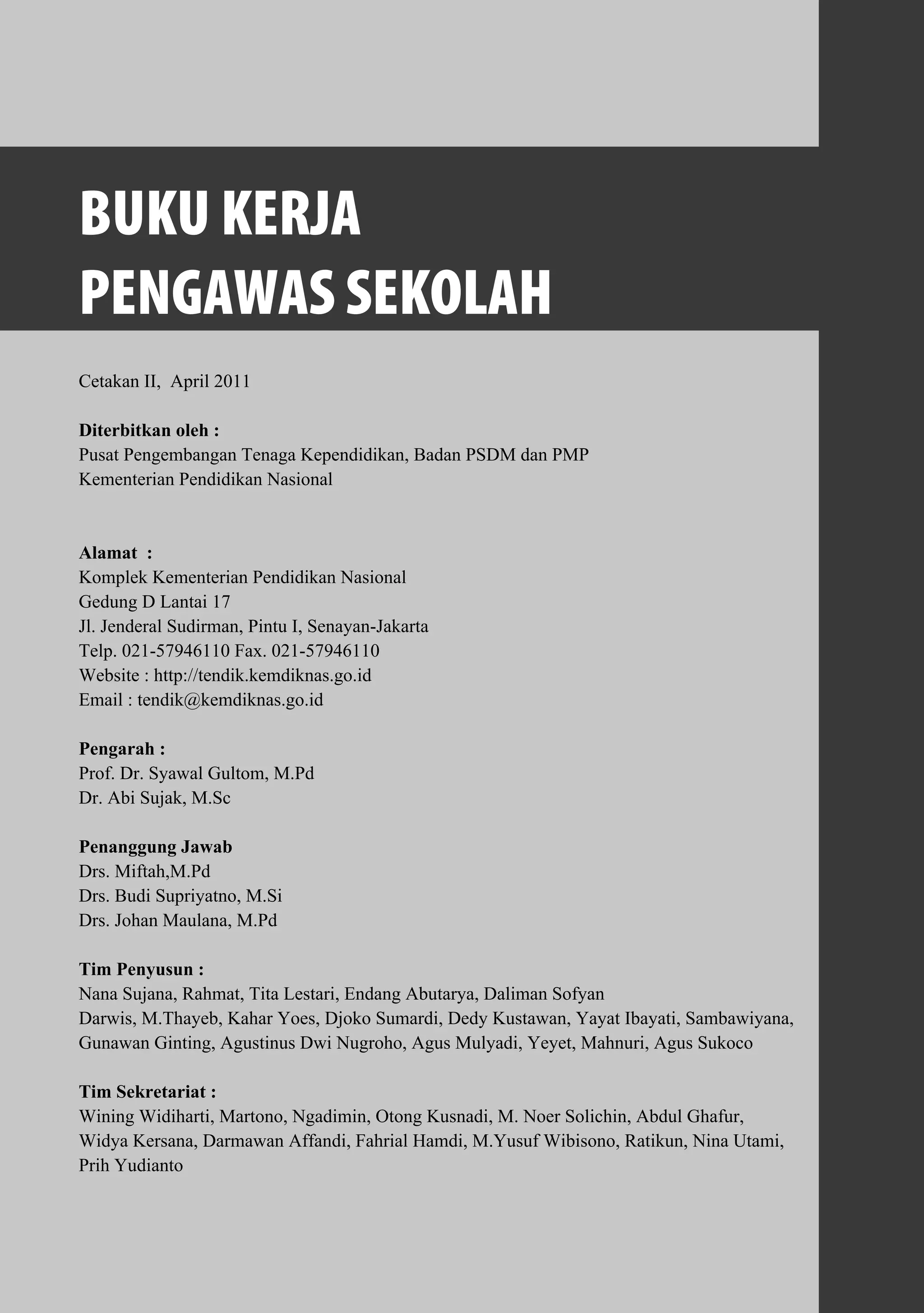 Buku Kerja Pengawas Sekolah | PDF