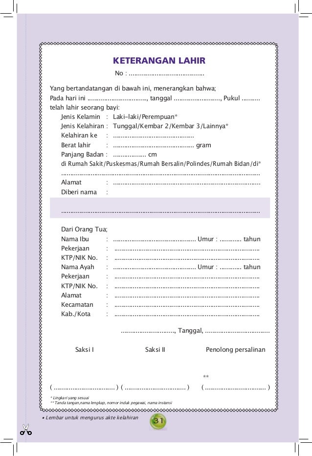 Surat Keterangan Lahir PDF