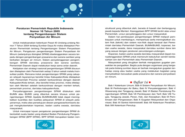 Kumpulan Regulasi terkait Air Minum dan Penyehatan Lingkungan (AMPL) | PDF