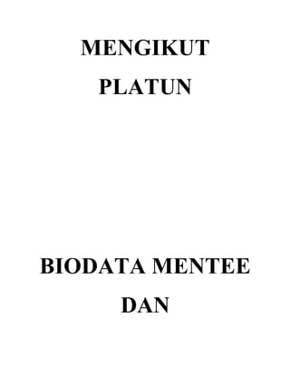 Buku laporan mentor mentee | DOC | Education