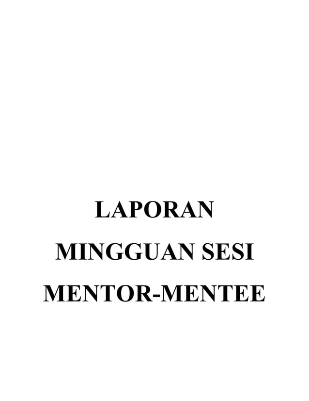Buku laporan mentor mentee | DOC | Education