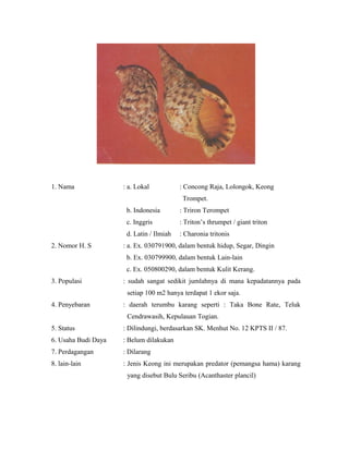 Buku Larangan (Biota Laut Yang Dilindungi) | DOC