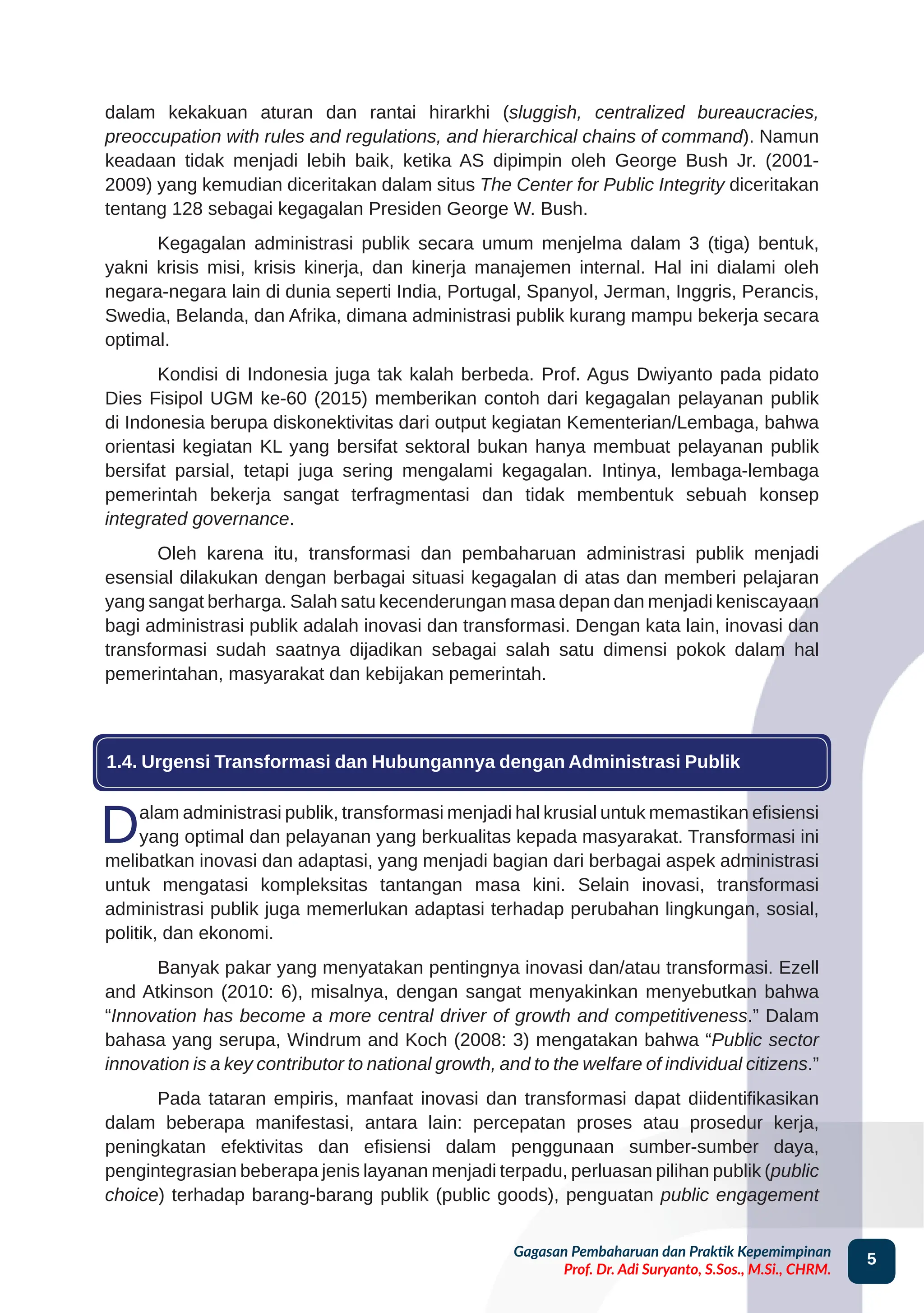 Transformasi Administrasi Publik Menjawab Tantangan Era Disrupsi | PDF