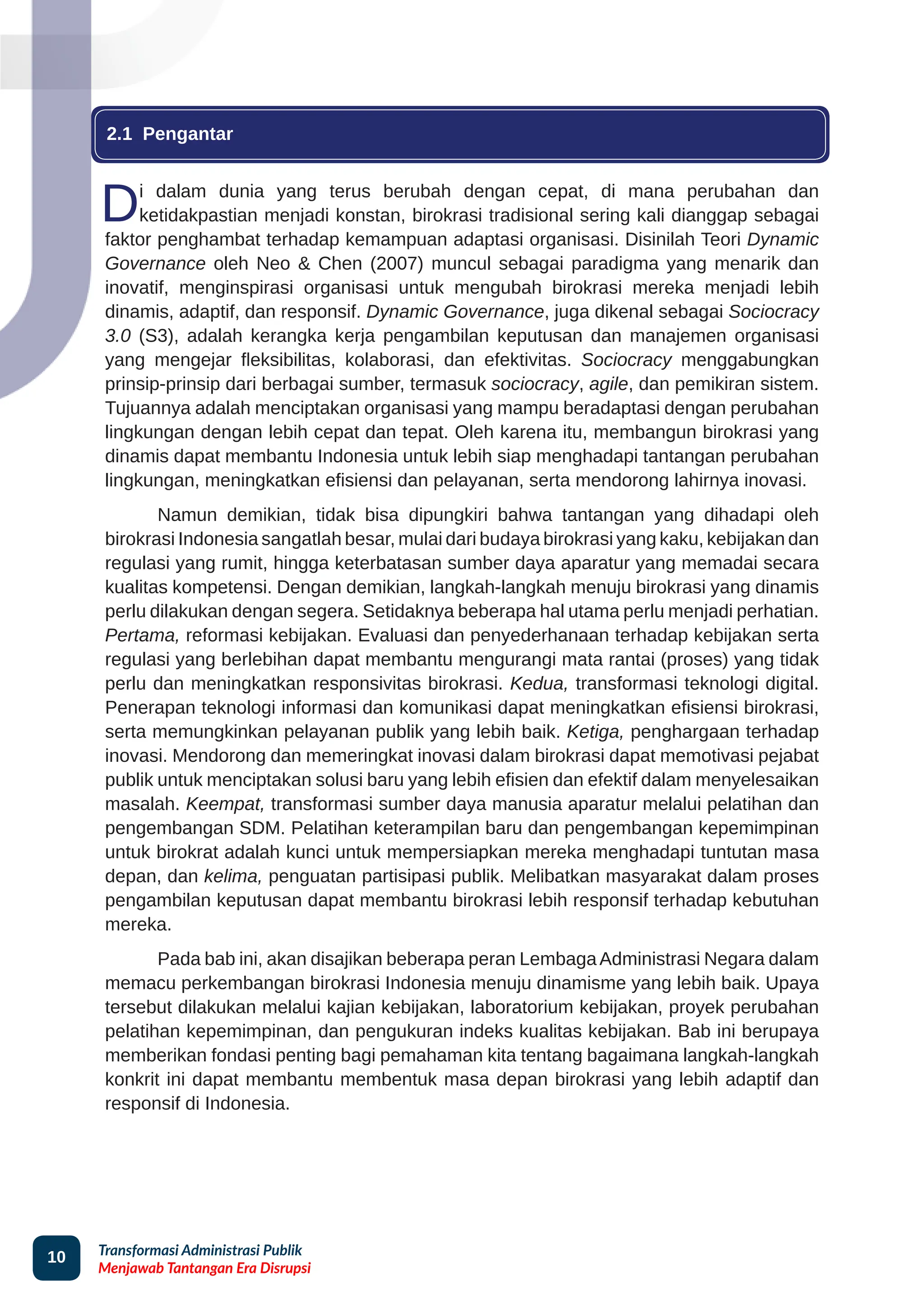 Transformasi Administrasi Publik Menjawab Tantangan Era Disrupsi | PDF