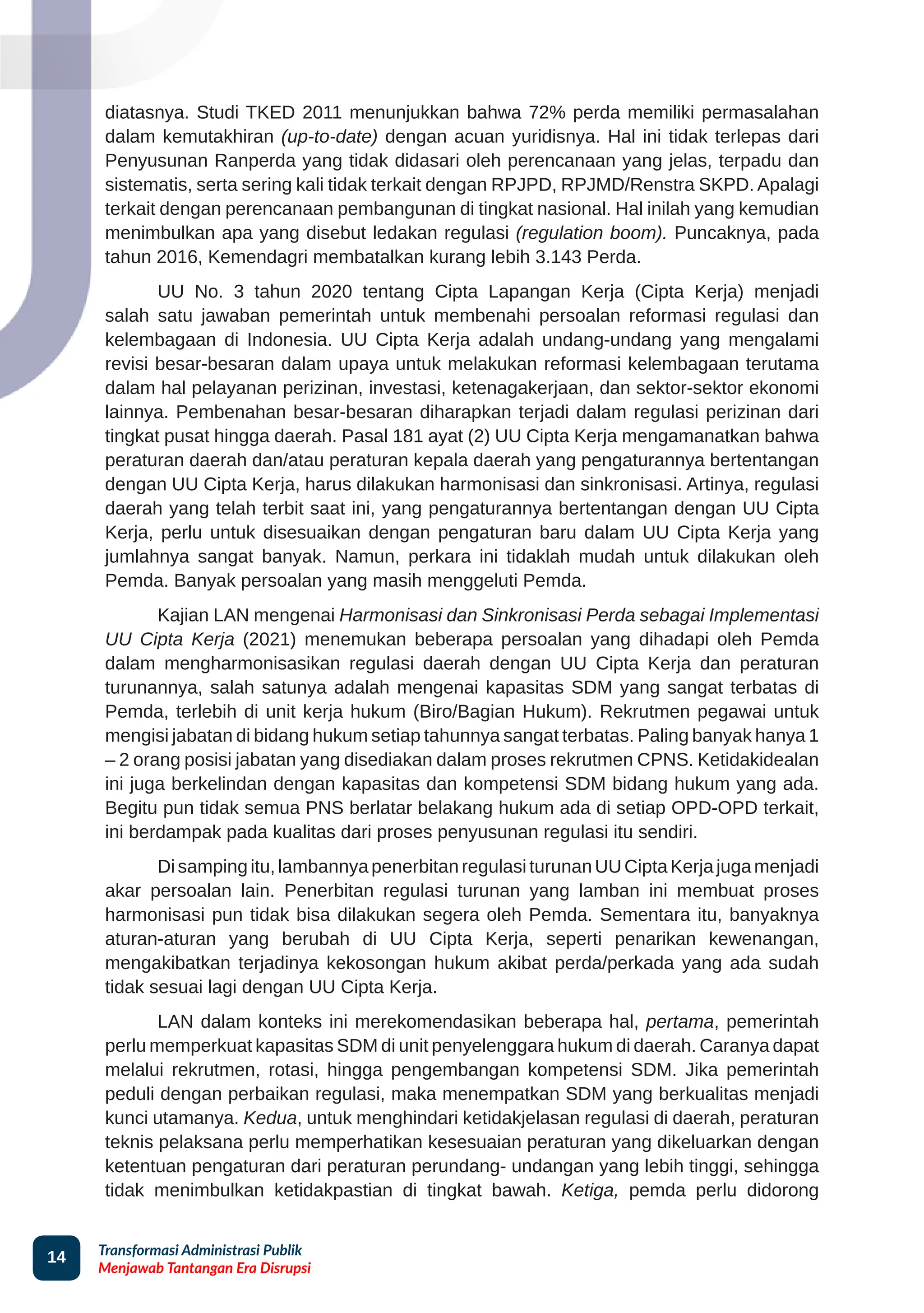 Transformasi Administrasi Publik Menjawab Tantangan Era Disrupsi | PDF