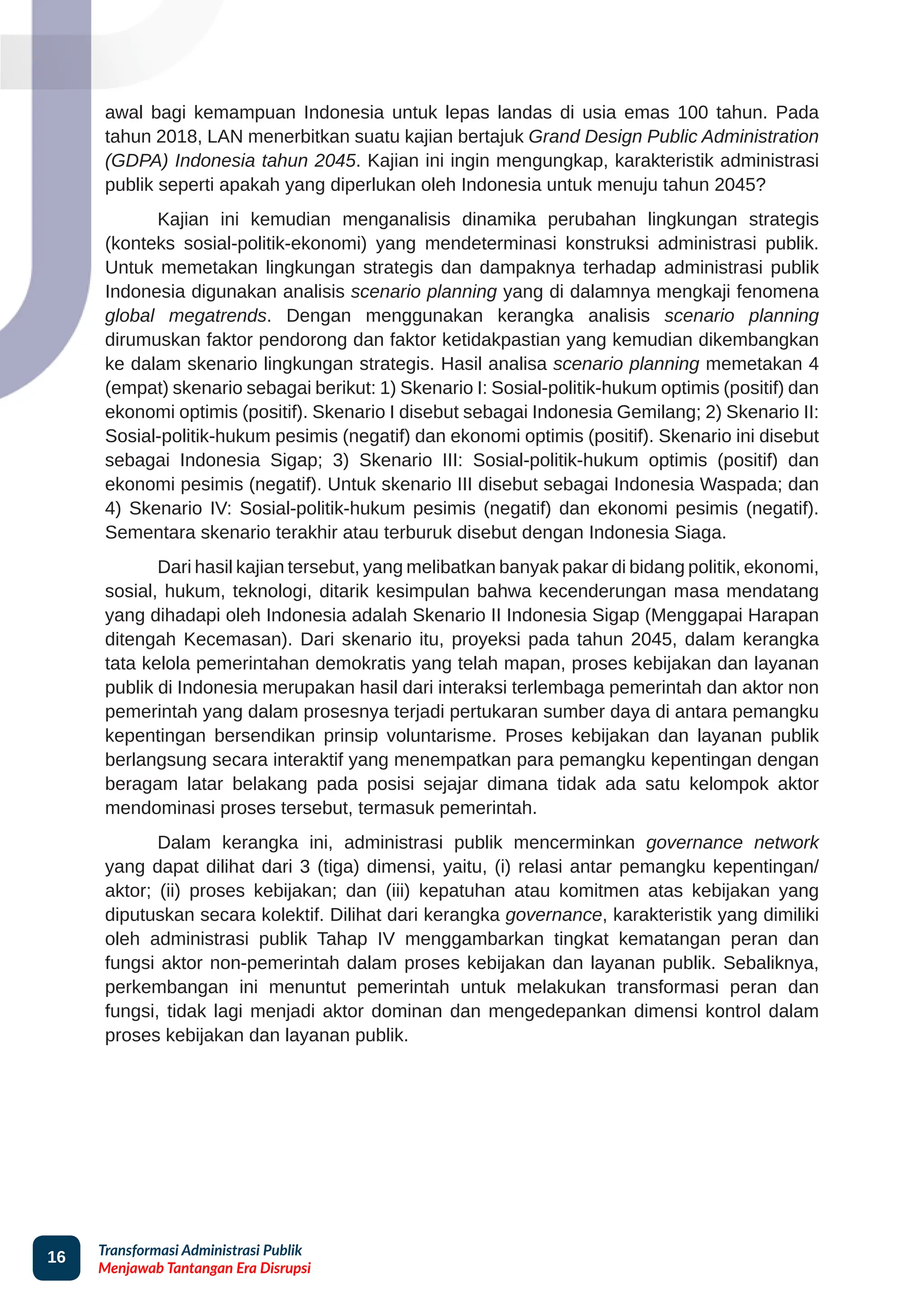 Transformasi Administrasi Publik Menjawab Tantangan Era Disrupsi | PDF