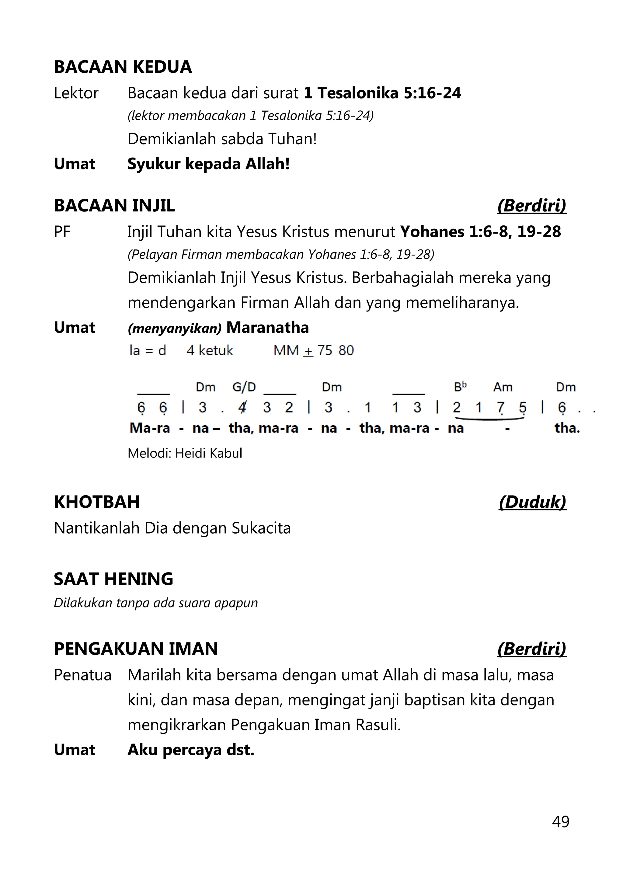 Liturgi Masa Raya Natal 2023 Dari Masa Adven-Sampai Tahun Baru | PDF