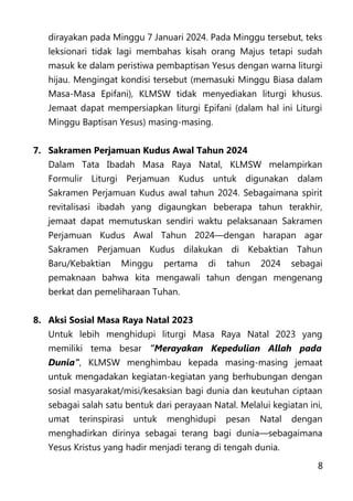 Liturgi Masa Raya Natal 2023 Dari Masa Adven-Sampai Tahun Baru | DOCX