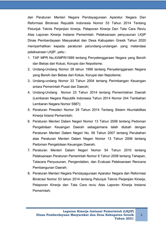 Laporan Kinerja Instansi Pemerintah kabupaten | PDF