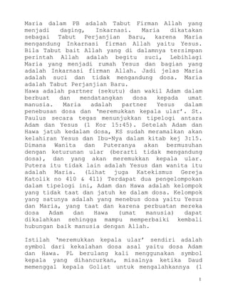 Bunda Maria Bunda Yesus, Bunda Kita Semua..Hawa baru.. | PDF