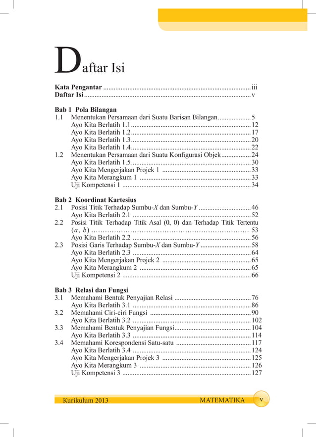 Buku Matematika Semester 1_Siswa Kelas 8 K-13 Rev | PDF