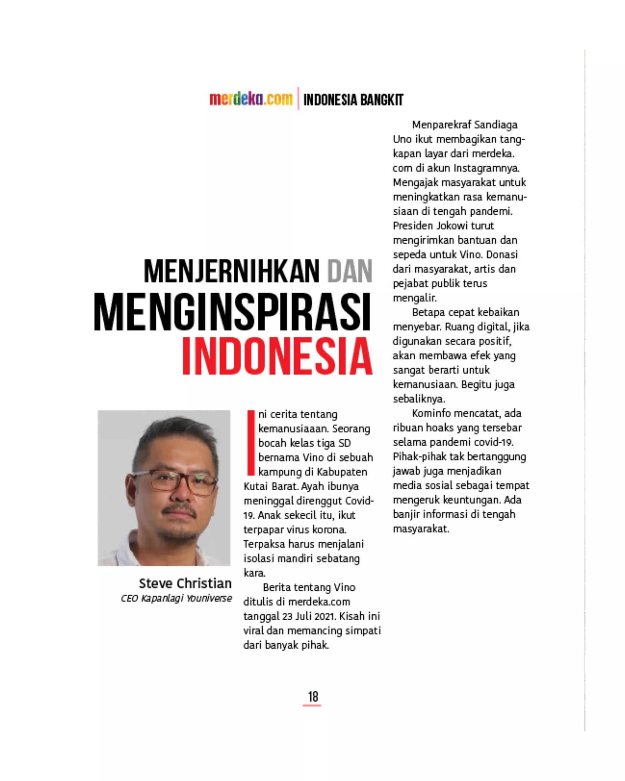 Buku merdeka.com vol.5 (17:08:2021) Indonesia Bangkit V.2 | PDF