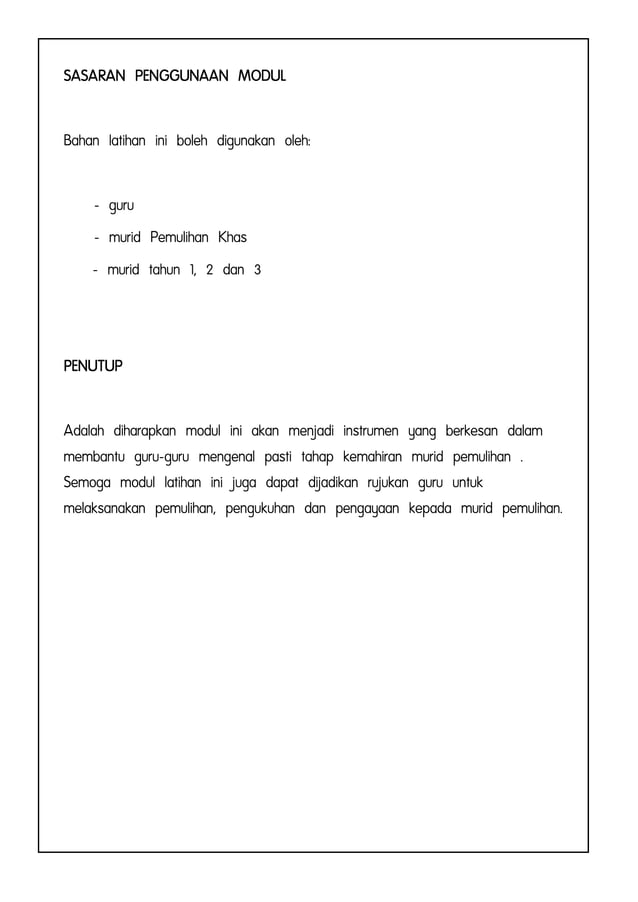 Buku modul latihan bm pemulihan | PDF