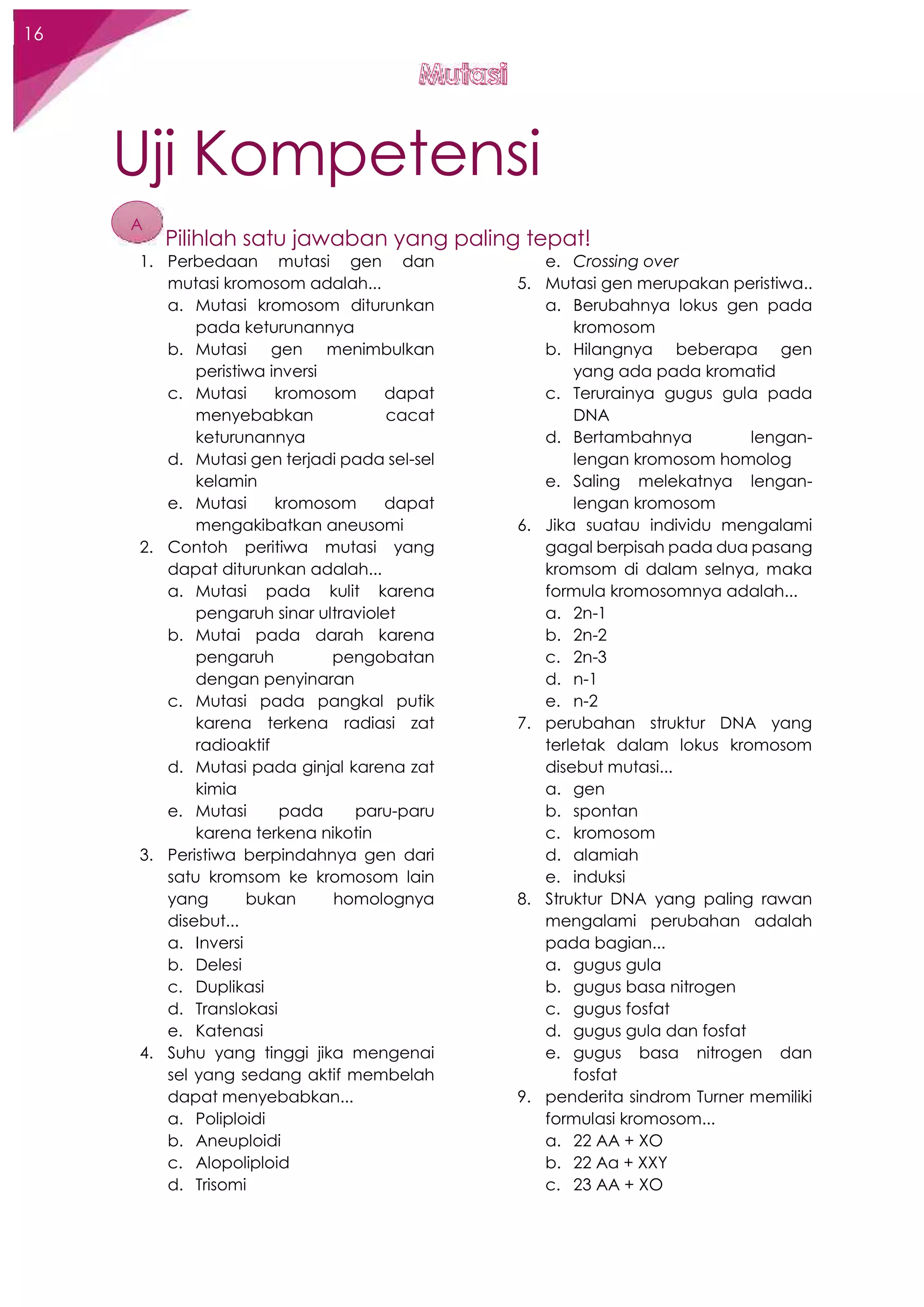 ebook Mutasi - Biologi | PDF
