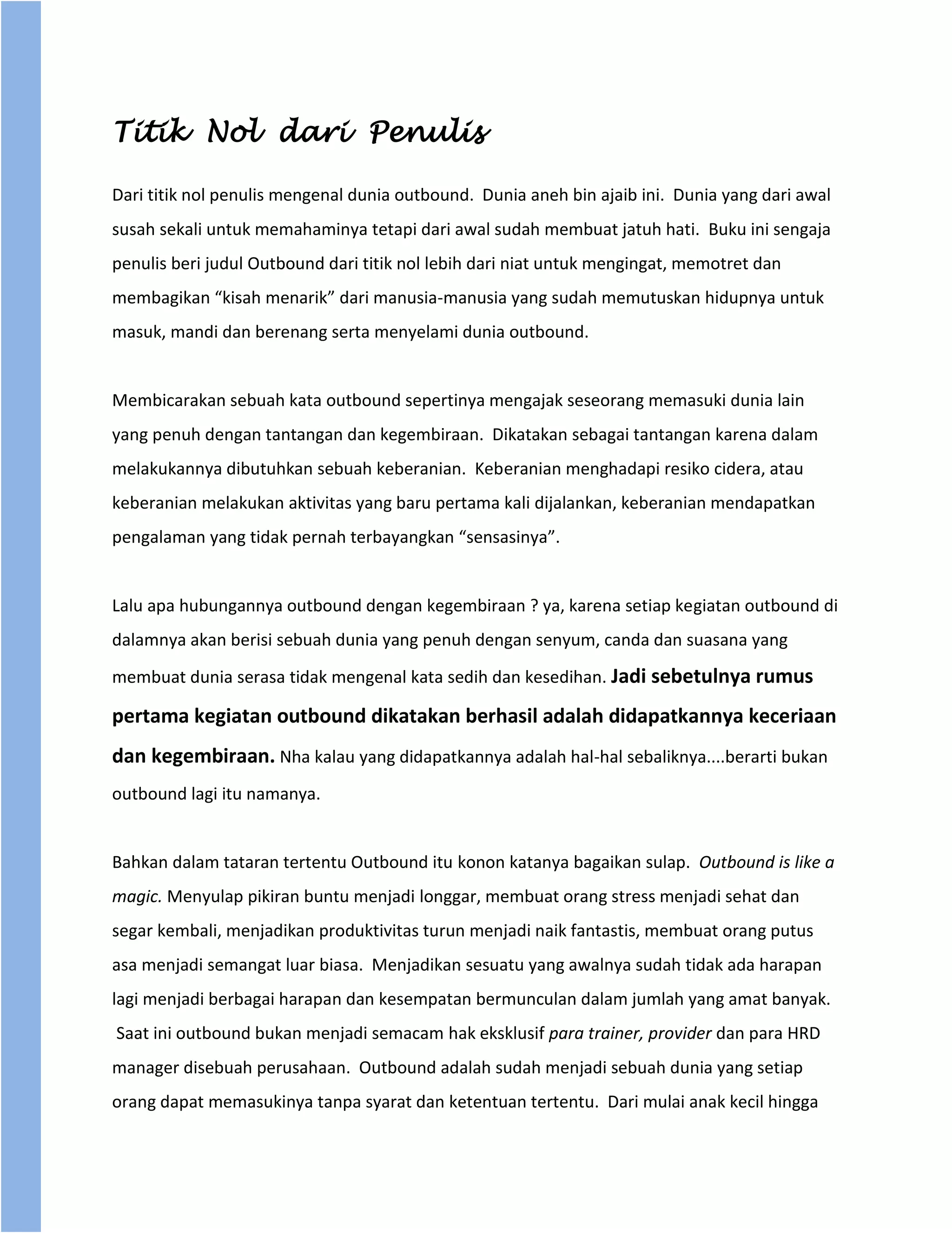 Buku outbound dari titik nol | PDF