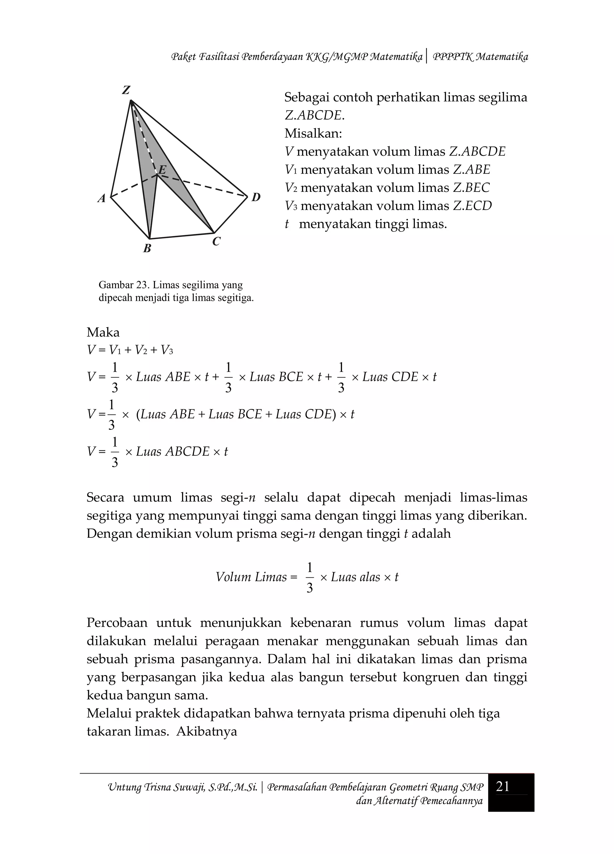 Buku panduan belajar permasalahan pembelajaram-geometri-ruang-smp | PDF