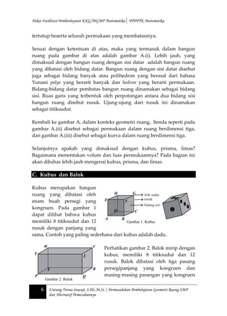 Buku panduan belajar permasalahan pembelajaram-geometri-ruang-smp | PDF