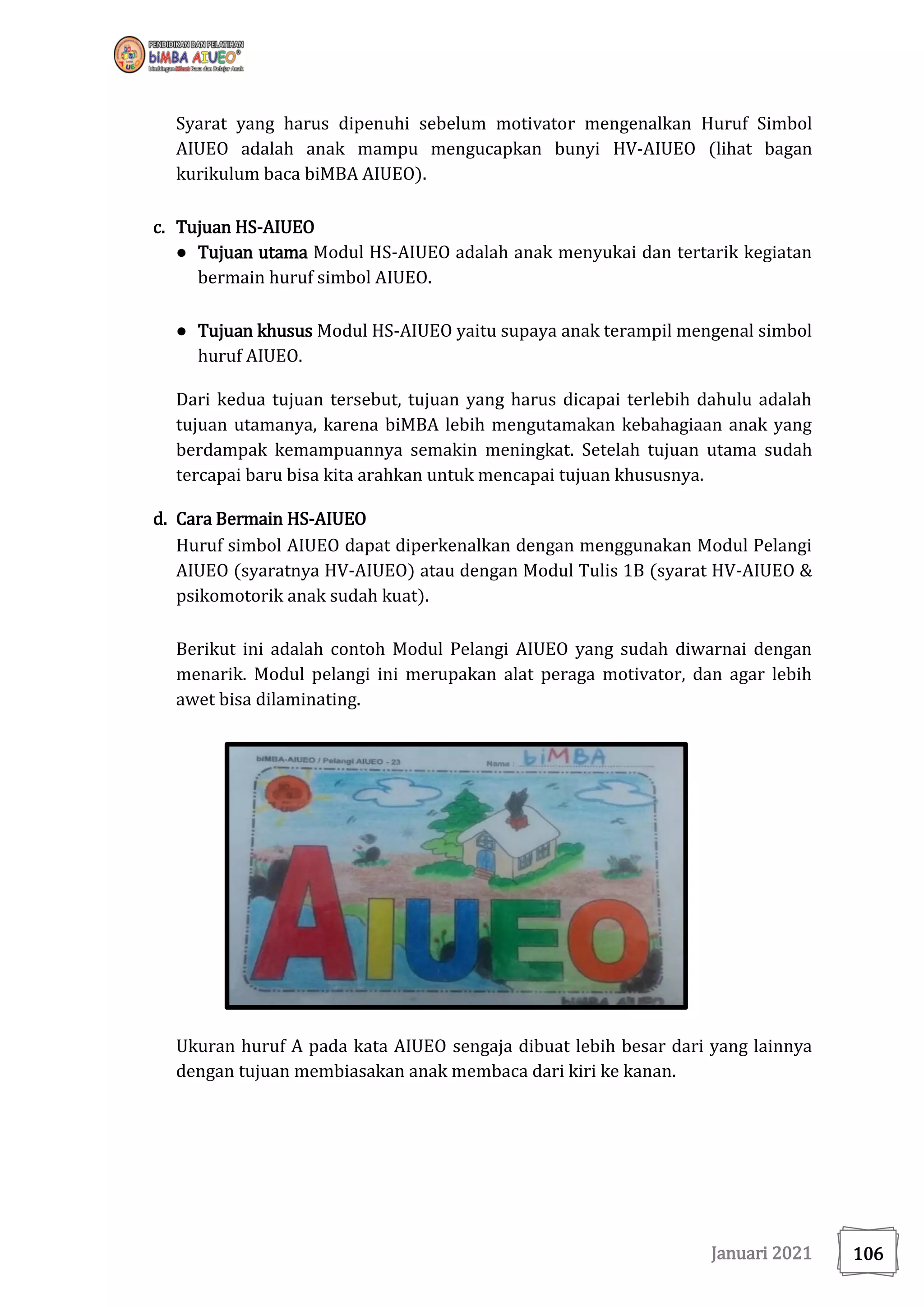 Buku Panduan biMBA AIUEO (Januari 2021) | PDF