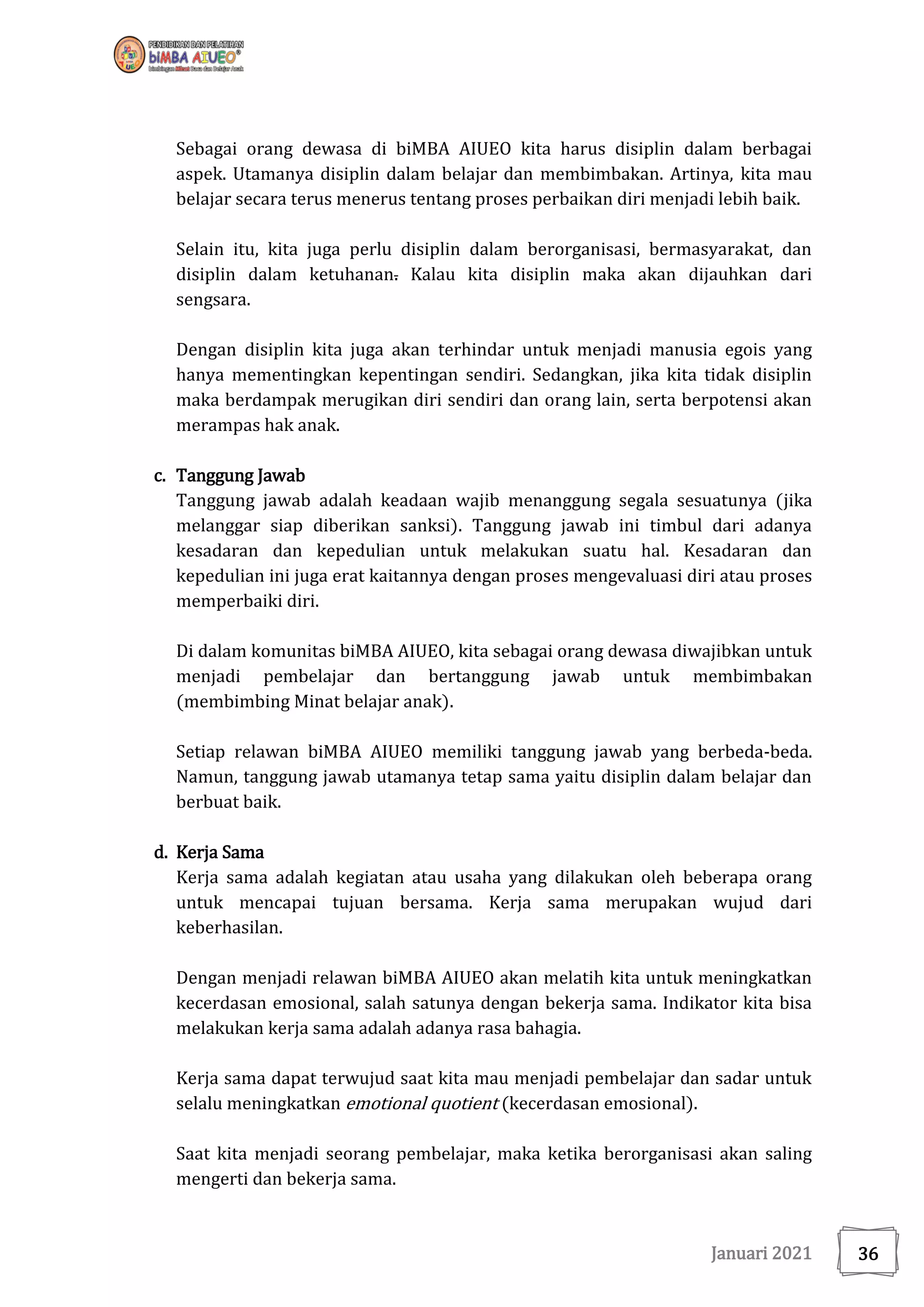 Buku Panduan biMBA AIUEO (Januari 2021) | PDF